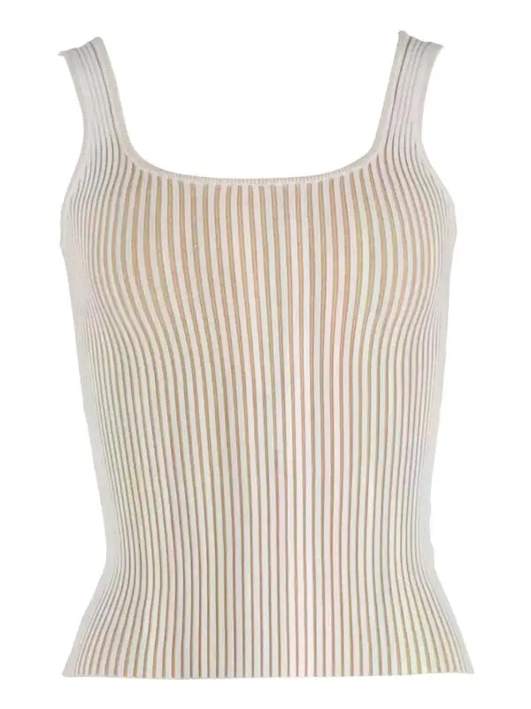 ANINE BING Ribbed Striped Tank Top - Neutrals