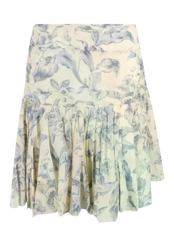 Sandro Floral-print Pleated Mini Skirt - Neutrals
