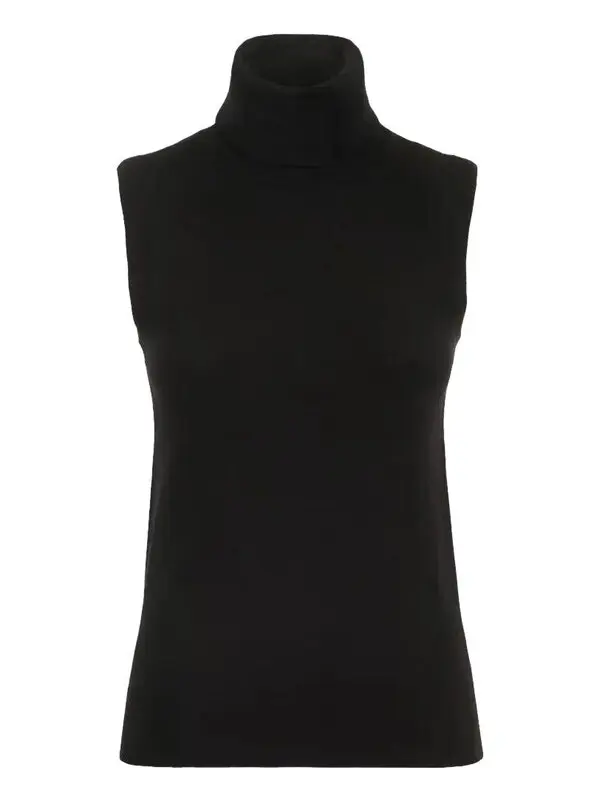 Michael Kors Cashmere High-neck Sleeveless Sweater - Black