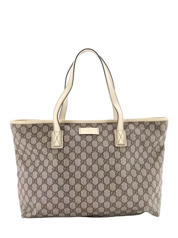 Gucci Gg Coated Canvas And Leather Medium Tote Bag - Brown