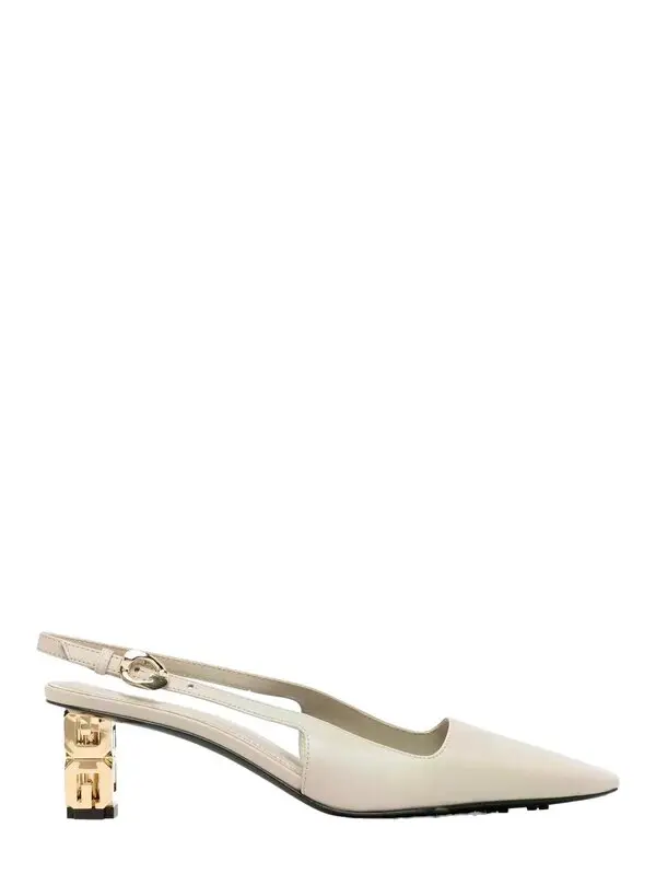 Givenchy G-cube 50mm Slingback Heels - Neutrals