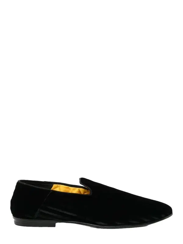 TOM FORD Striped Velvet Loafers - Black