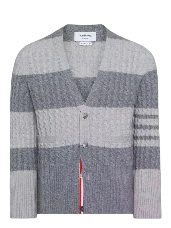 Thom Browne Striped Cardigan - Grey