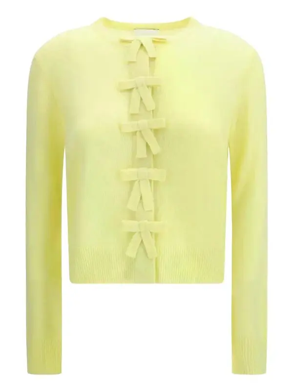 ALLUDE Bow Cardigan - Yellow