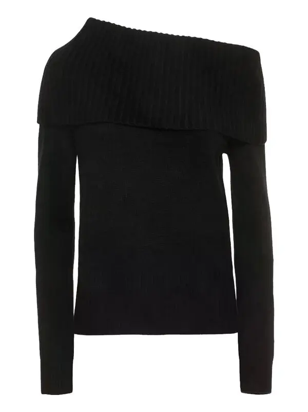 Michael Kors Asymmetric-neckline Cashmere Sweater - Black