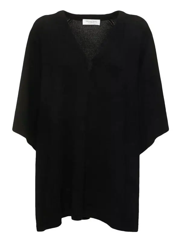 Michael Kors Wide-sleeve V-neck Cashmere Sweater - Black