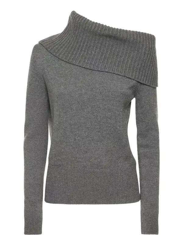 Michael Kors Asymmetric One-shoulder Cashmere Sweater - Grey