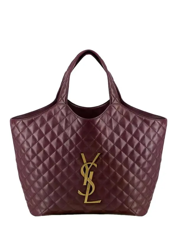 Saint Laurent Icare Quilted Logo Tote Bag - Purple