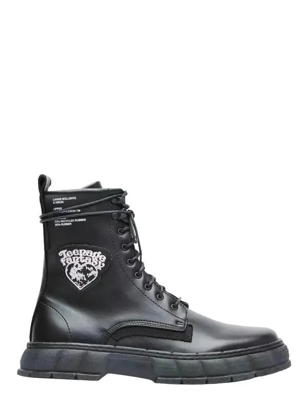 VIRON Patch Lace-up Boots - Black