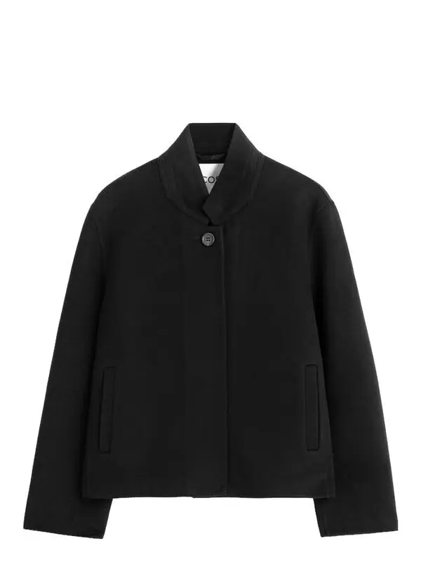 Cos Structured Double-faced Wool Jacket - Black