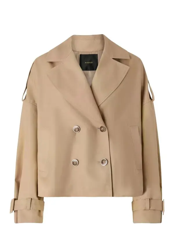 Pinko Buttoned Cropped Jacket - Neutrals