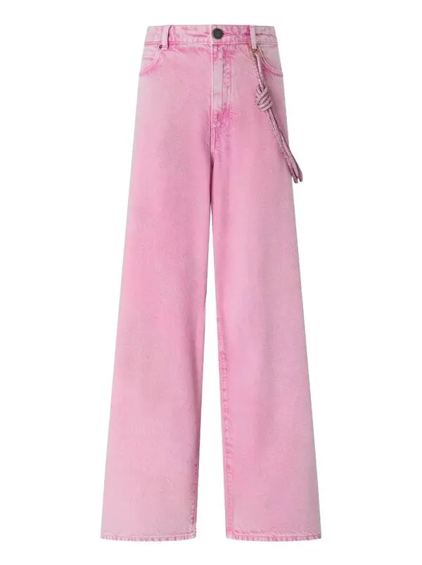 Pinko Knotted Wide-leg Jeans - Pink