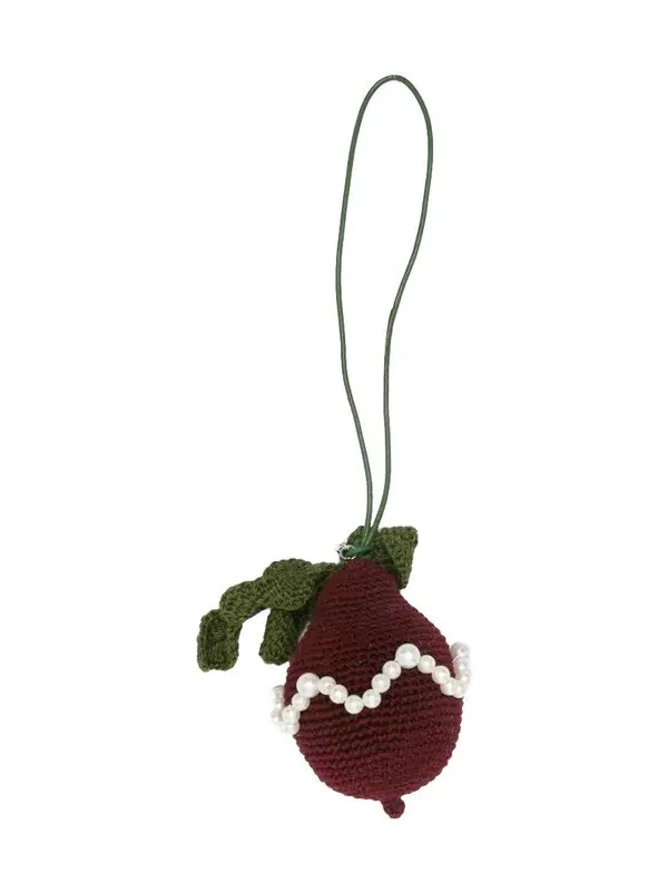 GOHAR WORLD Crochet Beaded Beet Bag Charm - Red