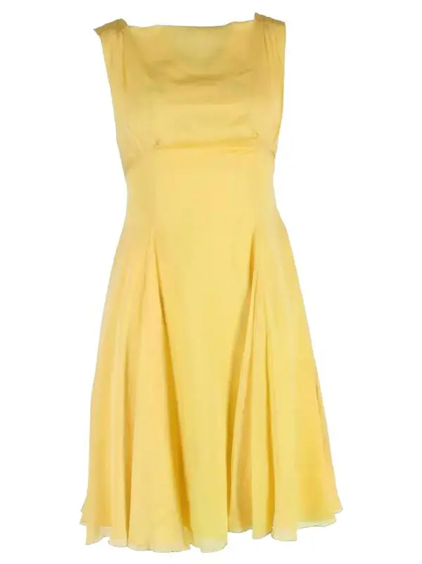 Moschino Silk Square Neck Dress - Yellow