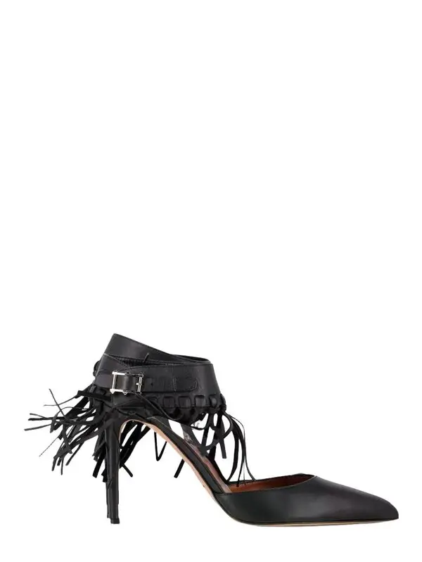 Valentino Garavani Fringed Ankle-strap Pumps - Black