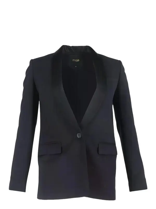 Maje Single-button Shawl-collar Blazer - Black