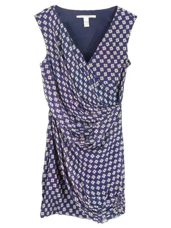 Diane Von Furstenberg 2020 Star-print Ruched Dress - Blue