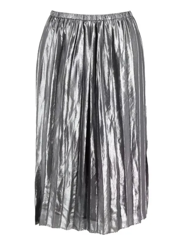 ISABEL MARANT VINTAGE Pleated Side-slit Midi Skirt - Silver