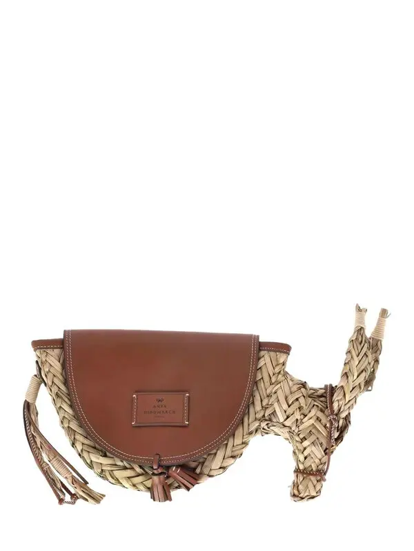 ANYA HINDMARCH Donkey Raffia Shoulder Bag - Neutrals