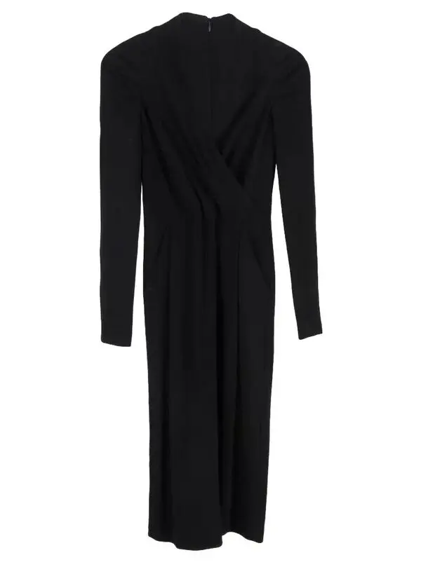 Emporio Armani Long-sleeve Midi Dress - Black