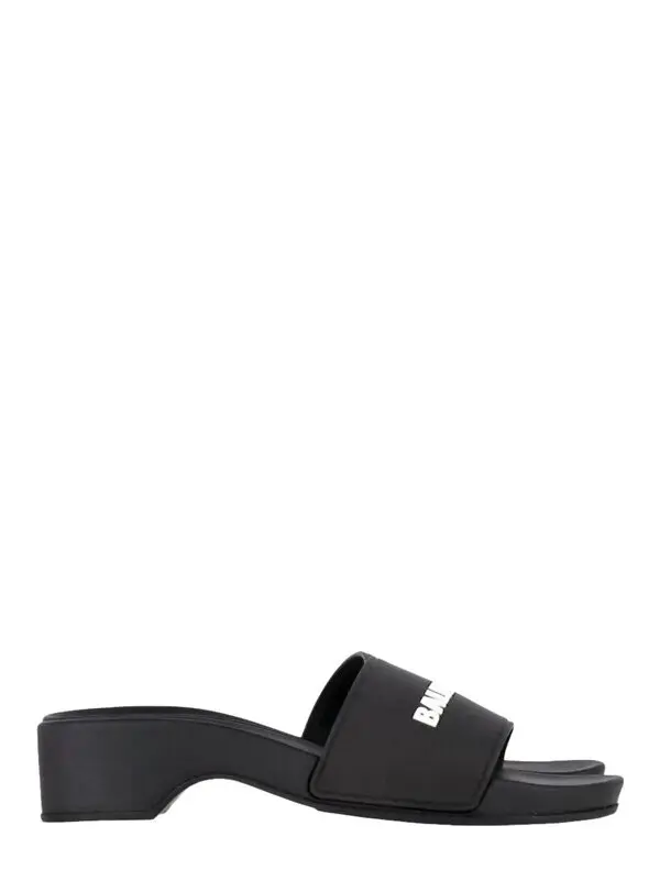 Balenciaga Logo Moulded-footbed Slides - Black