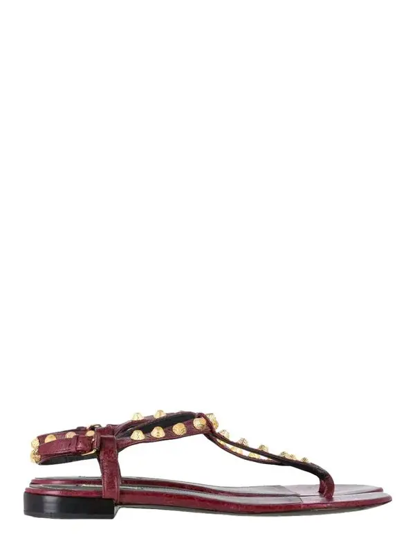 Balenciaga Arena Studded Thong Sandals - Red