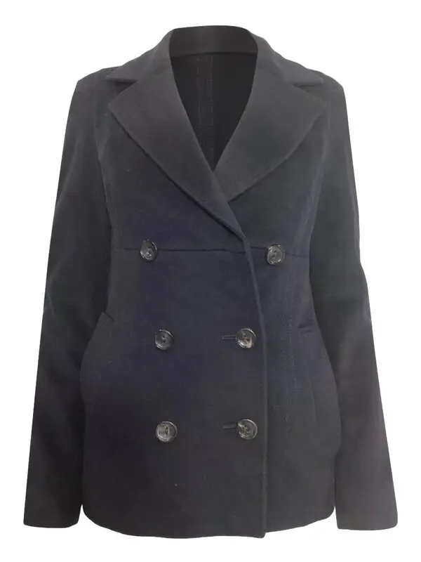 Max Mara Double-breasted Virgin-wool Pea Coat - Blue