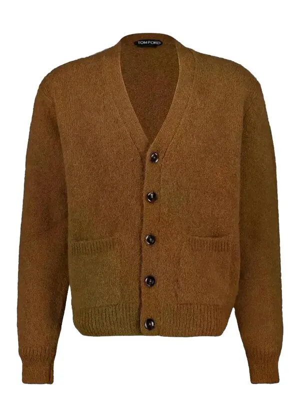 TOM FORD Buttoned V-neck Cardigan - Brown