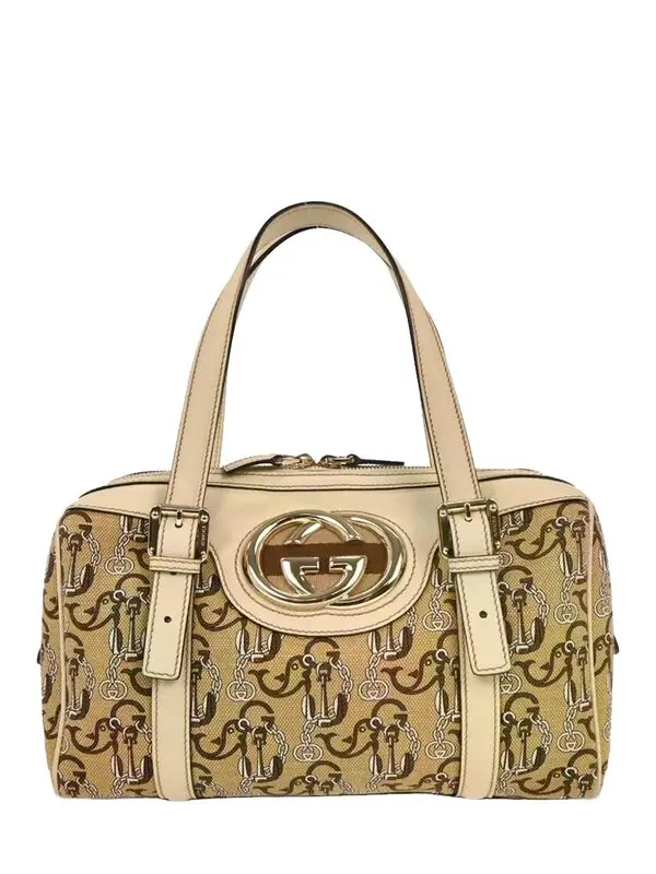 Gucci 1990-2000s Interlocking Gg Canvas Shoulder Bag - Neutrals