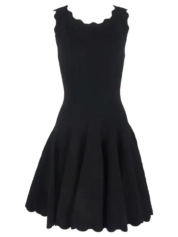 Alaïa Scalloped Mini Dress - Black