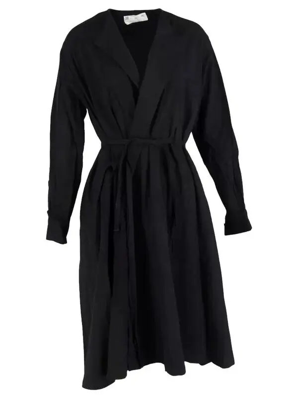 Yohji Yamamoto Layered Wrap Midi Dress - Black