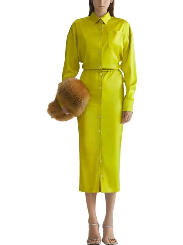 MUGLER Buttoned Shirt Dress - Yellow