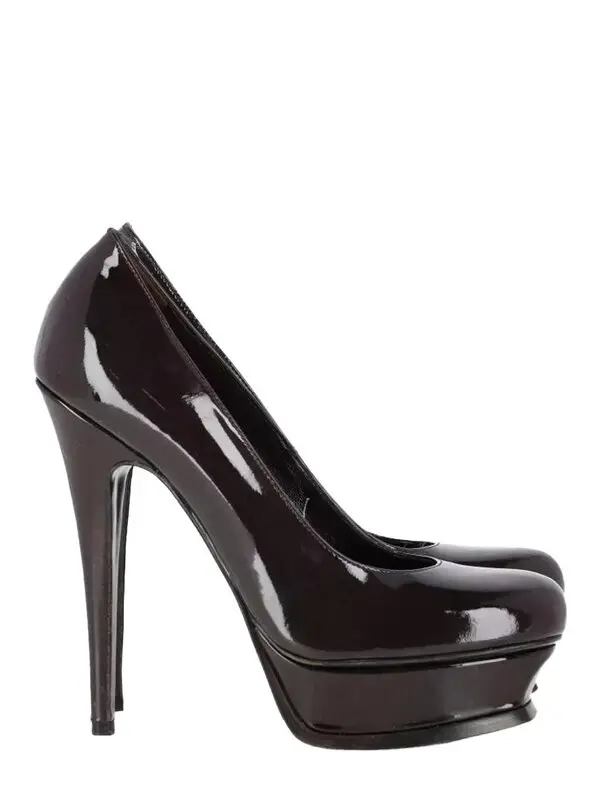 Saint Laurent Tribute Leather Platform Pumps - Purple