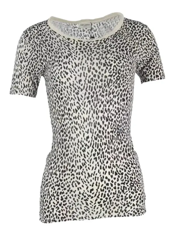 Saint Laurent Animal Print T-shirt - White