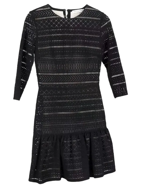 Dior Crew-neck Mini Dress - Black