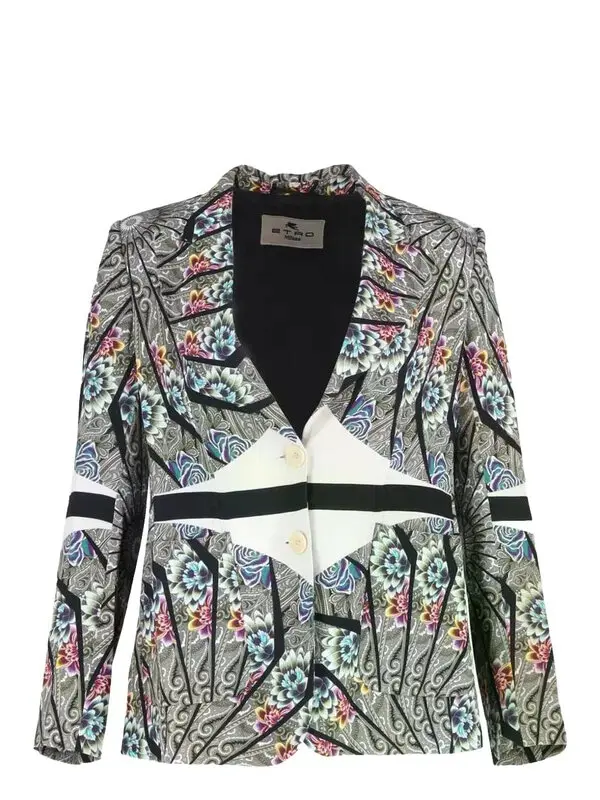 Etro Floral-print Blazer - Neutrals
