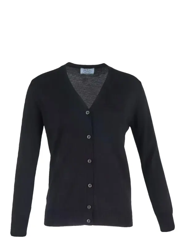 Prada Buttoned Wool Cardigan - Black