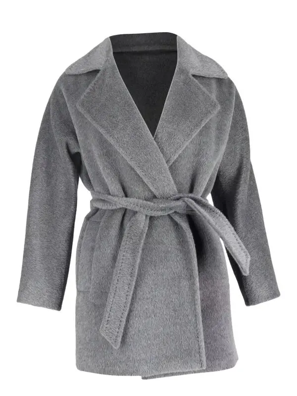 Max Mara Belted Notched-lapel Coat - Grey