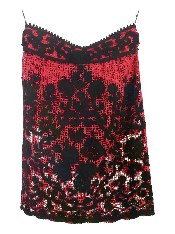 Dolce & Gabbana Lace Detail Skirt - Red