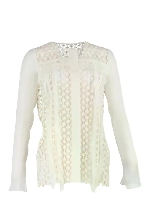 Chloé Lace-paneled Cotton Blouse - White