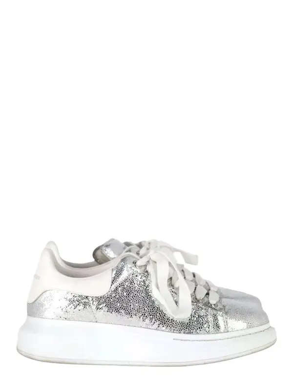 Alexander McQueen Leather Sneakers - Silver
