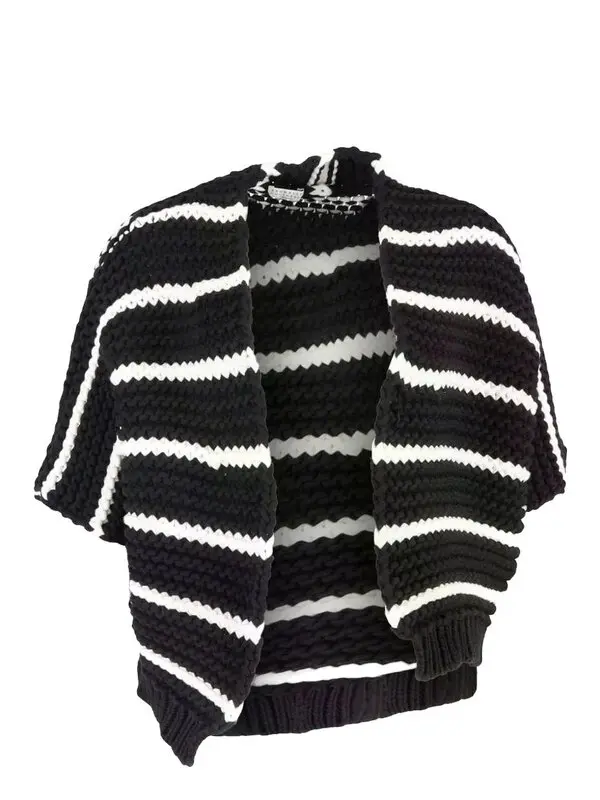 Brunello Cucinelli Striped Open Cardigan - Black