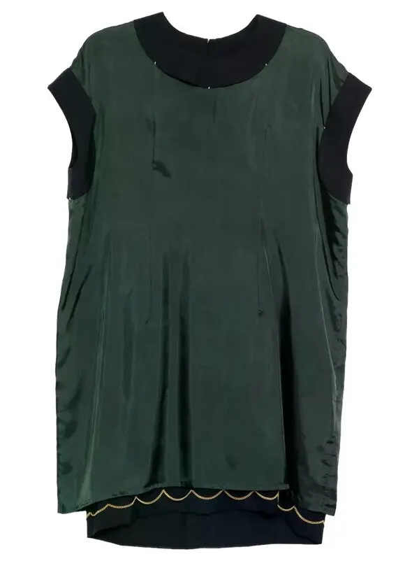 Kolor Contrast-collar Dress - Green