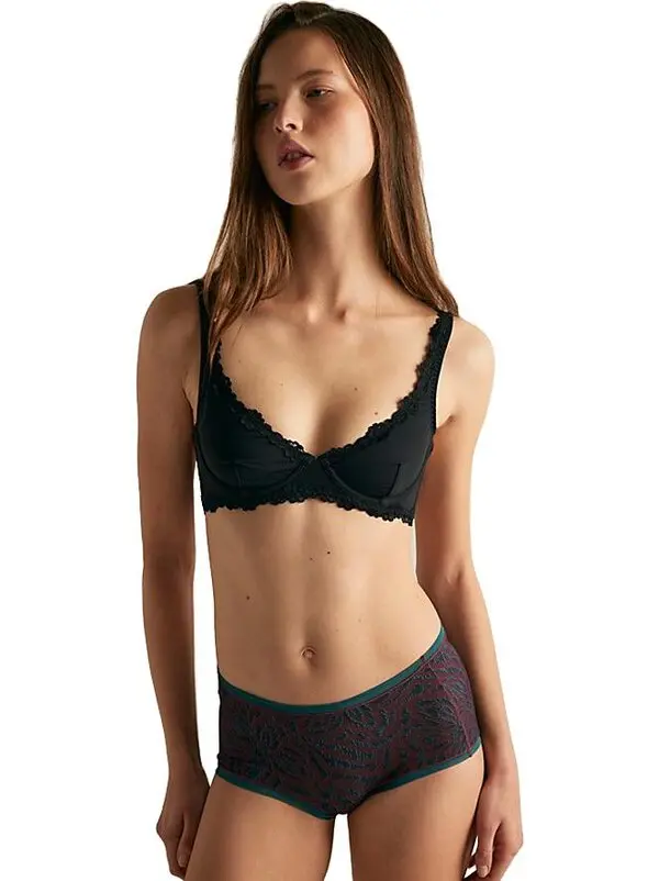 Free People Intimately Shortie Undies - Scribble Prawl Mauve Wine