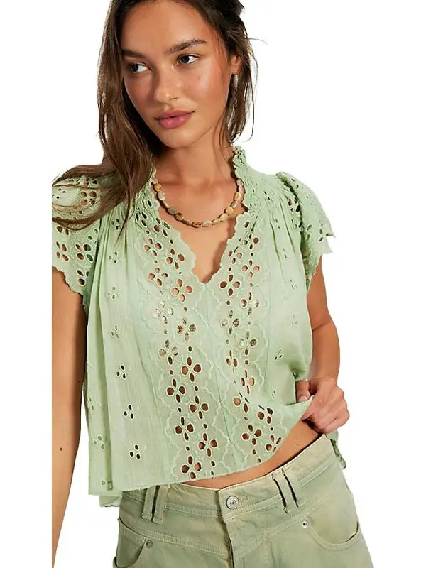 Free People Fp One Sigrid Blouse - Mystic Spring