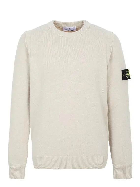 Stone Island Logo Sweater - Beige