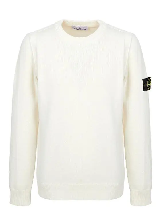Stone Island Logo Sweater - Ivory