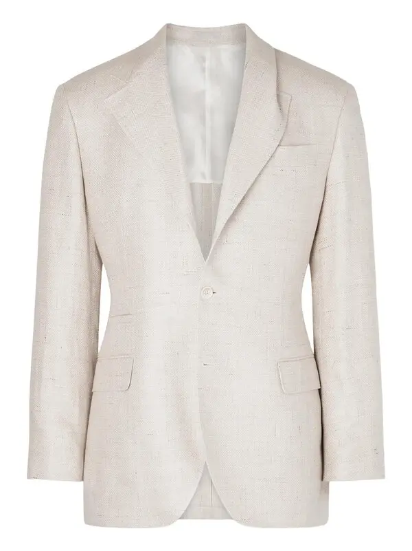 Brunello Cucinelli Silk, Linen And Wool-blend Blazer - Neutrals