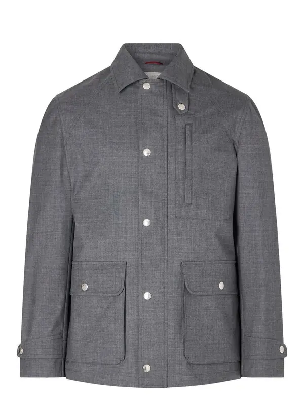 Brunello Cucinelli Virgin Wool Field Jacket - Gray