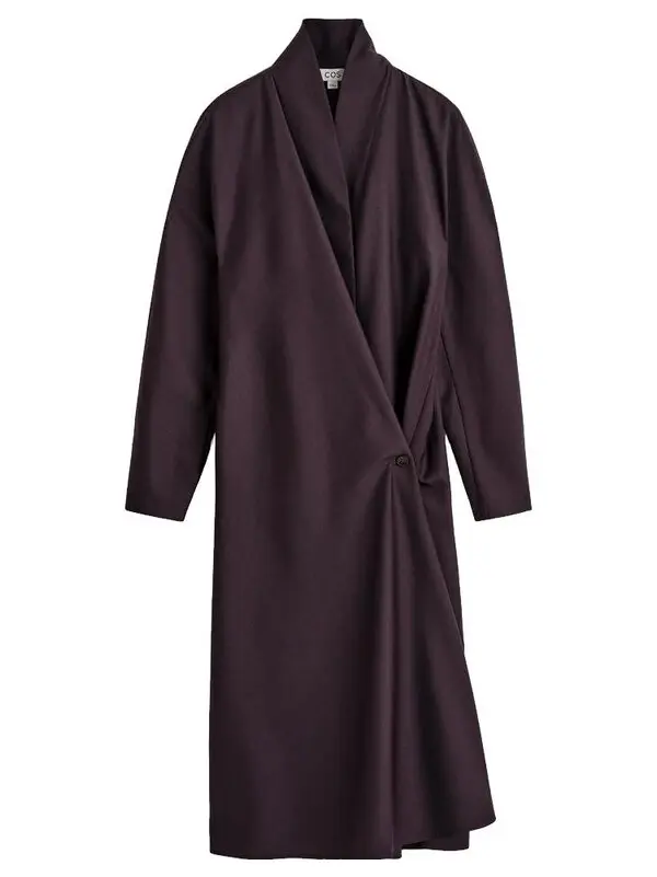 Cos Shawl-collar Wool Wrap Dress - Purple